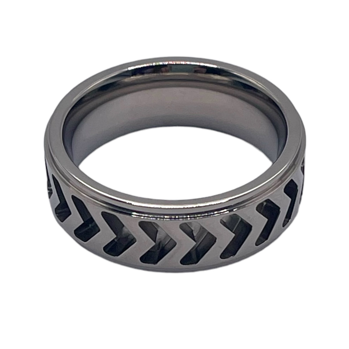 Arrow inlay pattern channel titanium ring core – Ringsupplies.com
