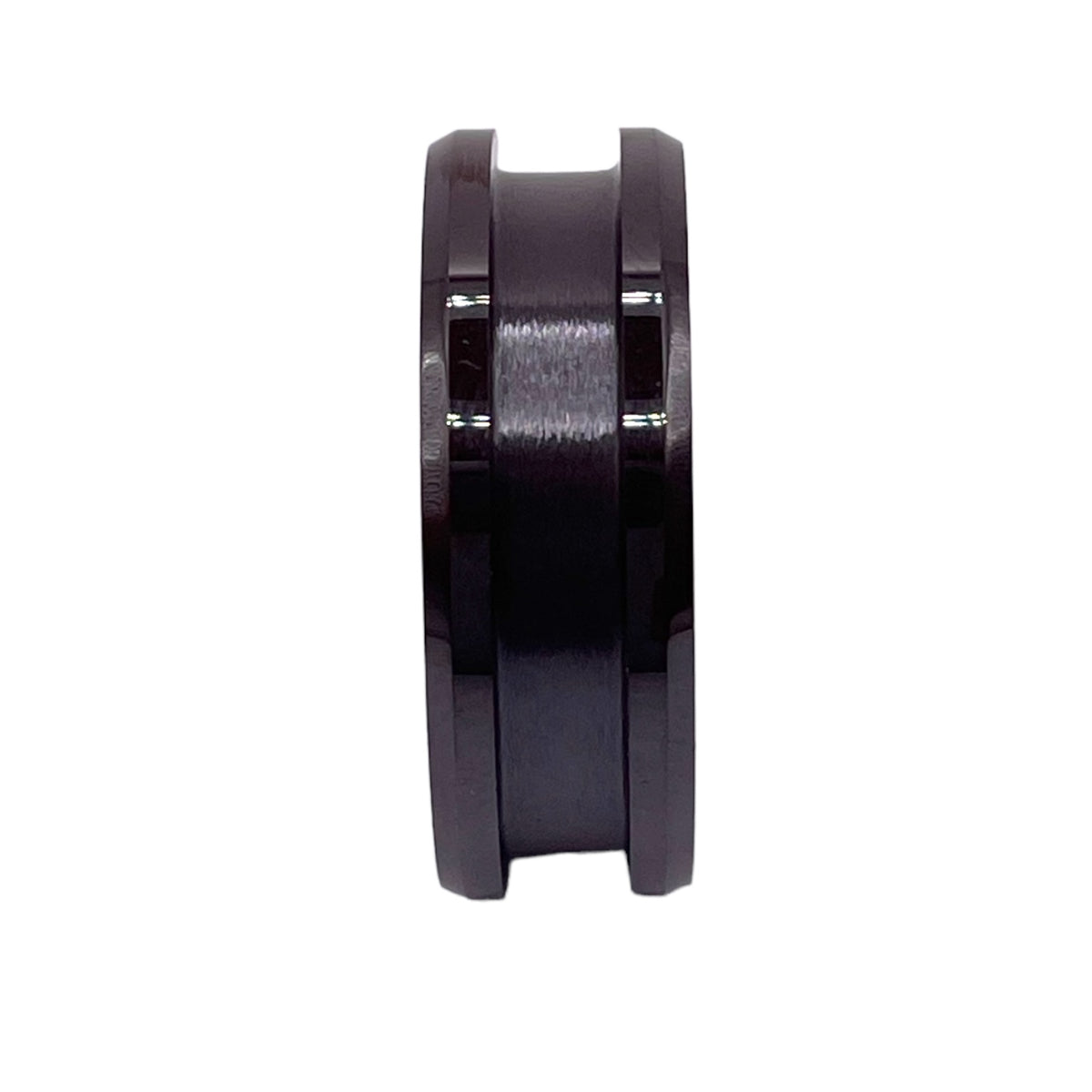Coffee brown ceramic inlay channel ring core – Ringsupplies.com