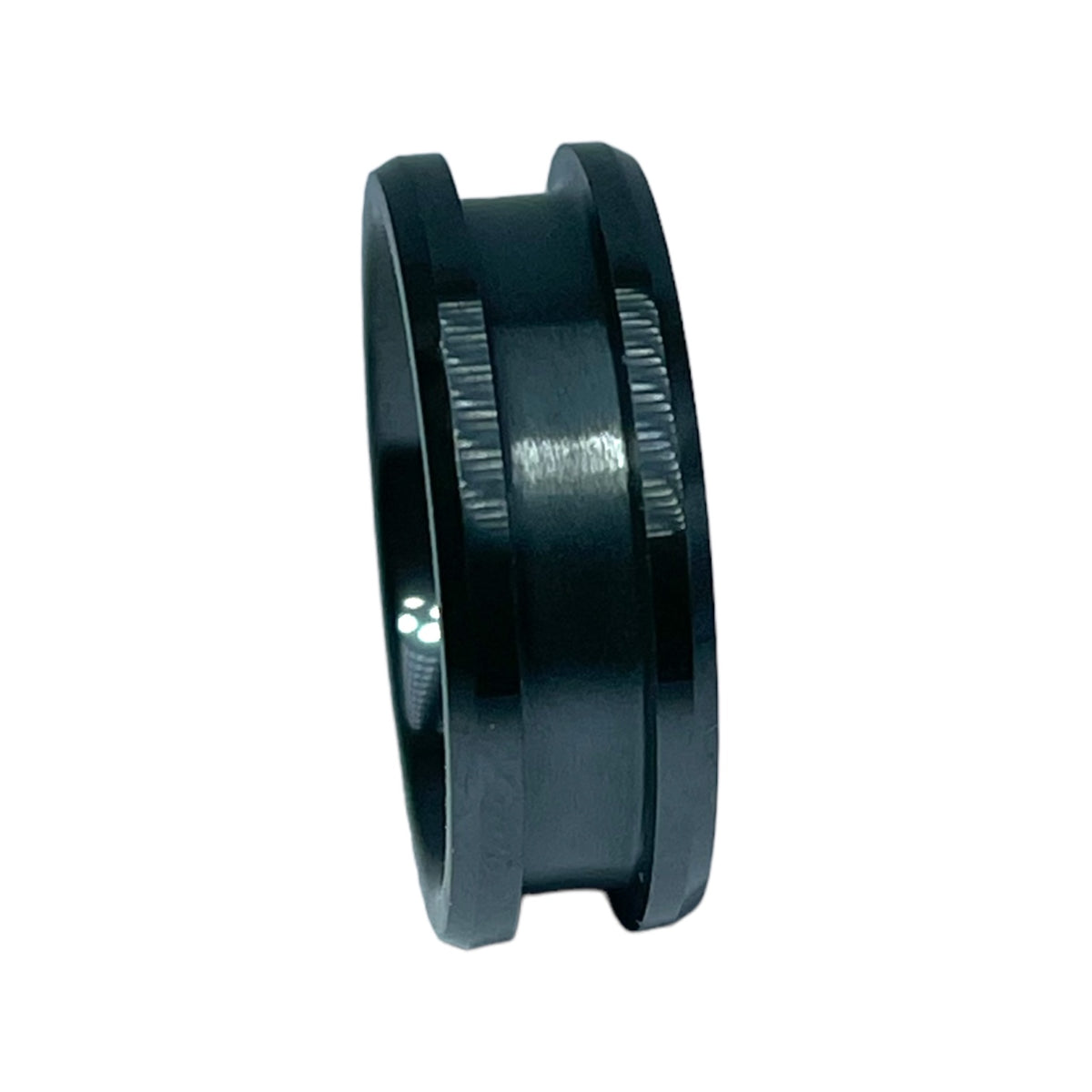 Dark green ceramic inlay channel ring core – Ringsupplies.com
