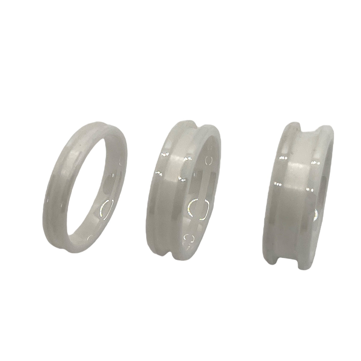 White ceramic inlay channel ring core – Ringsupplies.com