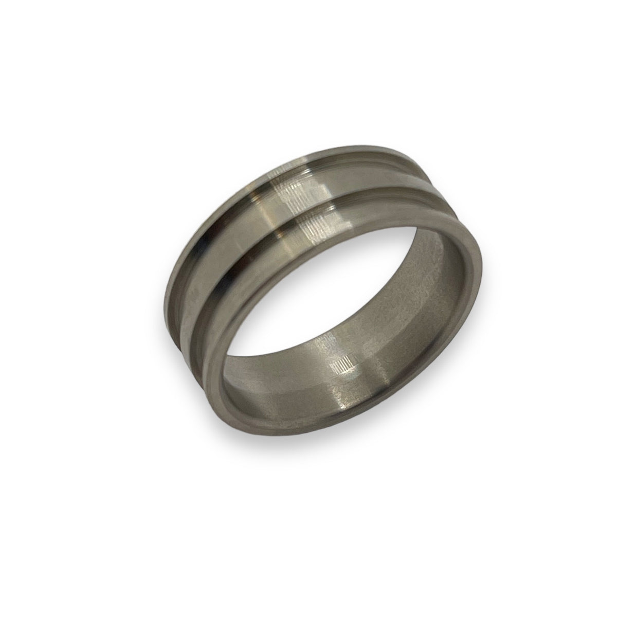 Stainless steel double 2.5mm channel inlay JDG one piece ring core ...