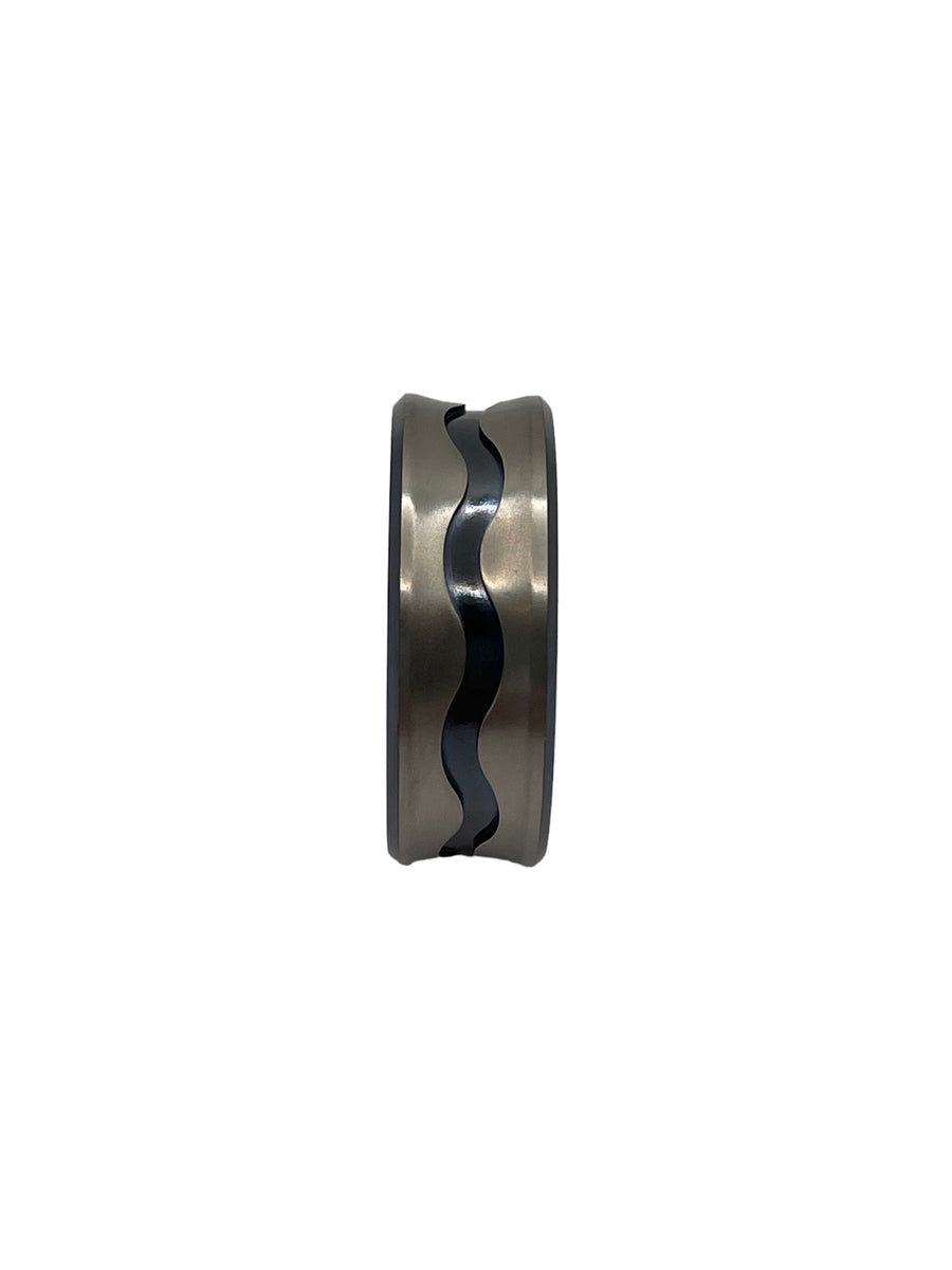 Black Titanium wave ring core F11-2084 – Ringsupplies.com