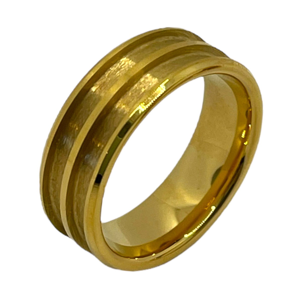 Gold and rose gold plated Tungsten double inlay channel ring core ...