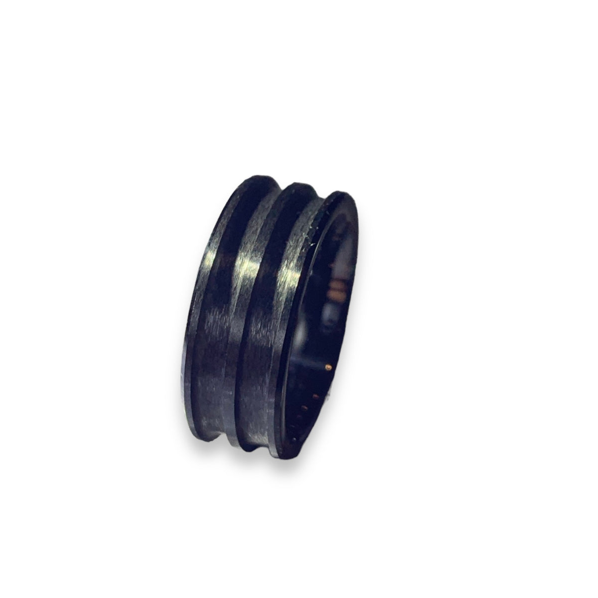 Black ceramic double channel ring core – Ringsupplies.com