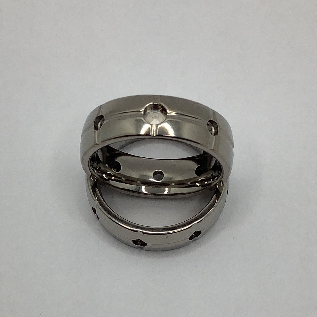 Titanium stone setting ring core with connecting lines – Ringsupplies.com